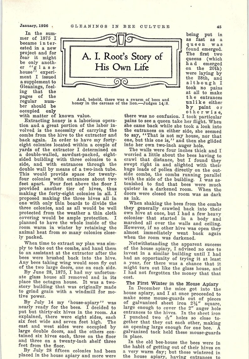 A.I. Root's Story of His Own Life 1926 Article AG3-9 - Etsy