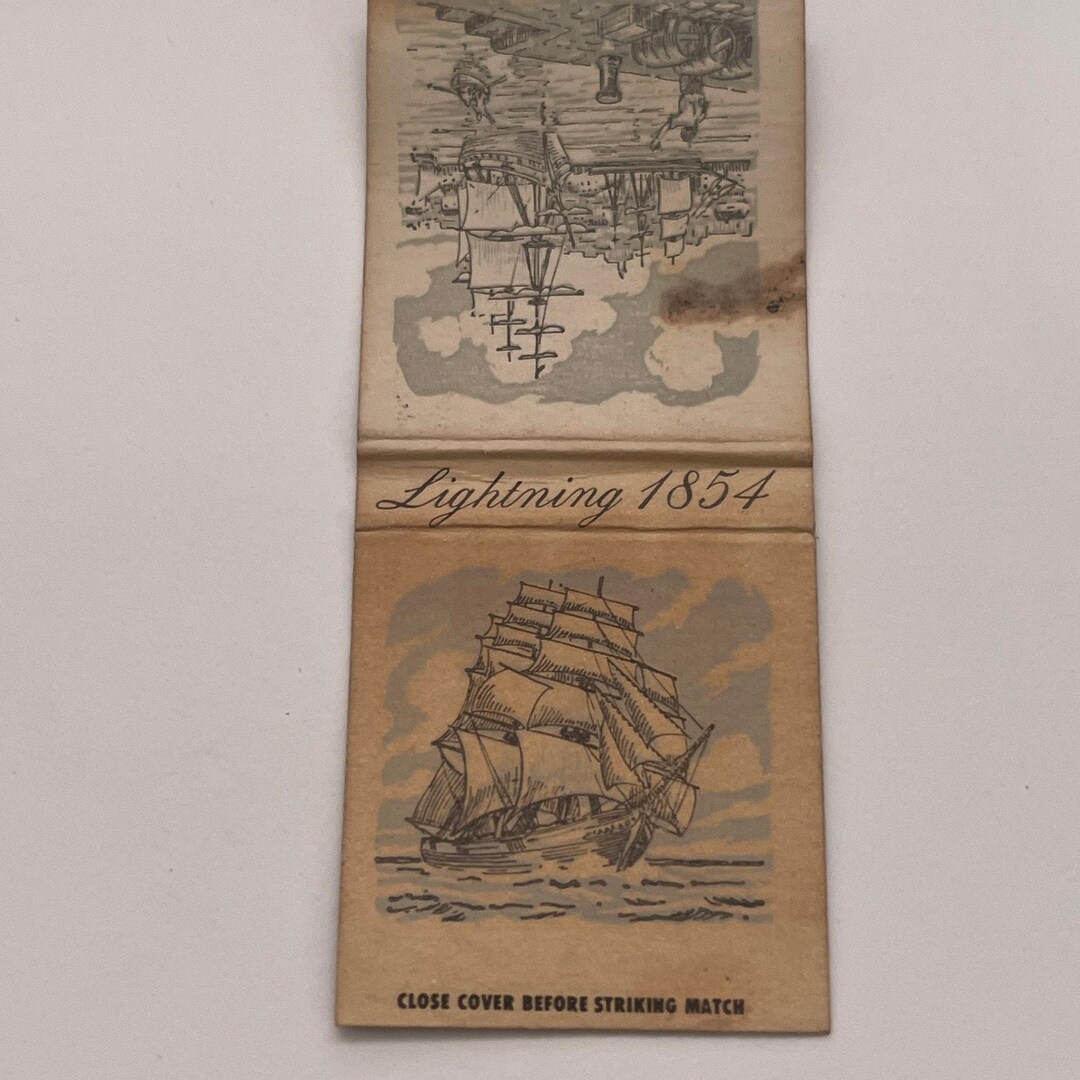 Lightning 1854 Clipper Ship Vintage Matchbook Cover TB8-MB2-3 - Etsy