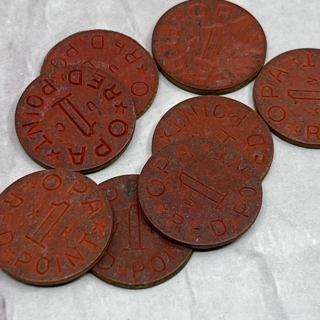 1940s WWII OPA Red 1 Point Ration Token Chit Lot of 8 SE2 - Etsy