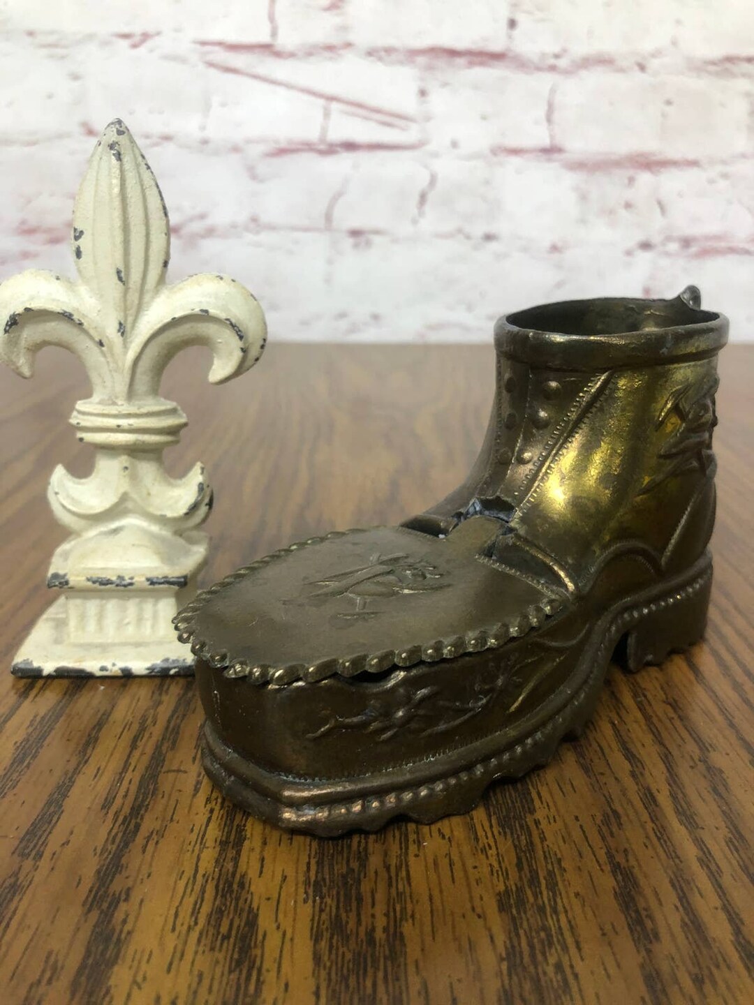 MCM Italian Brass Boot Cigarette Holder, With Flip-top Ended Ashtray ...