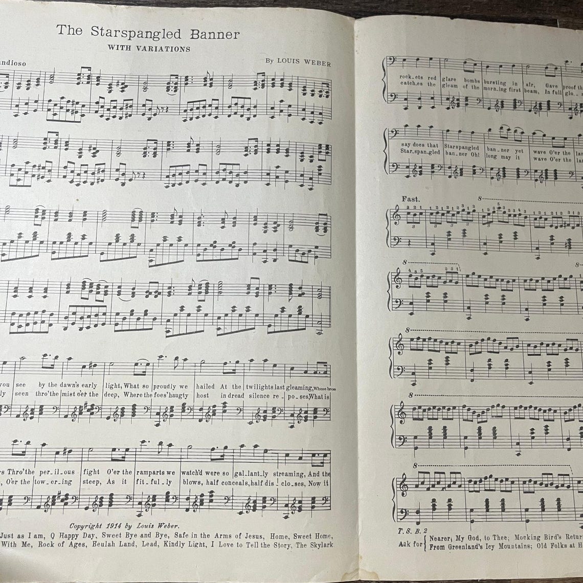 The Star Spangled Banner Louis Weber 1914 Sheet Music V13 - Etsy