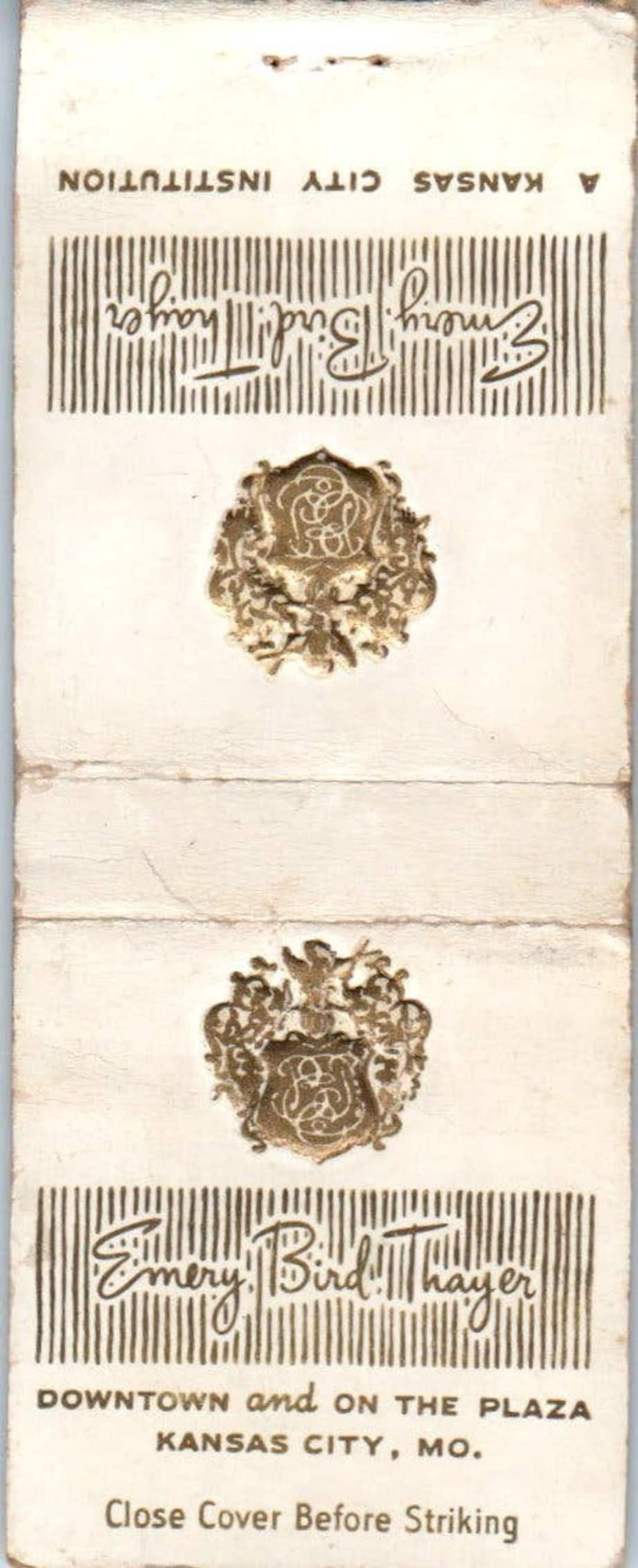 Emery, Bird, Thayer Downtown Kansas City MO Advertising Matchbook Cover ...