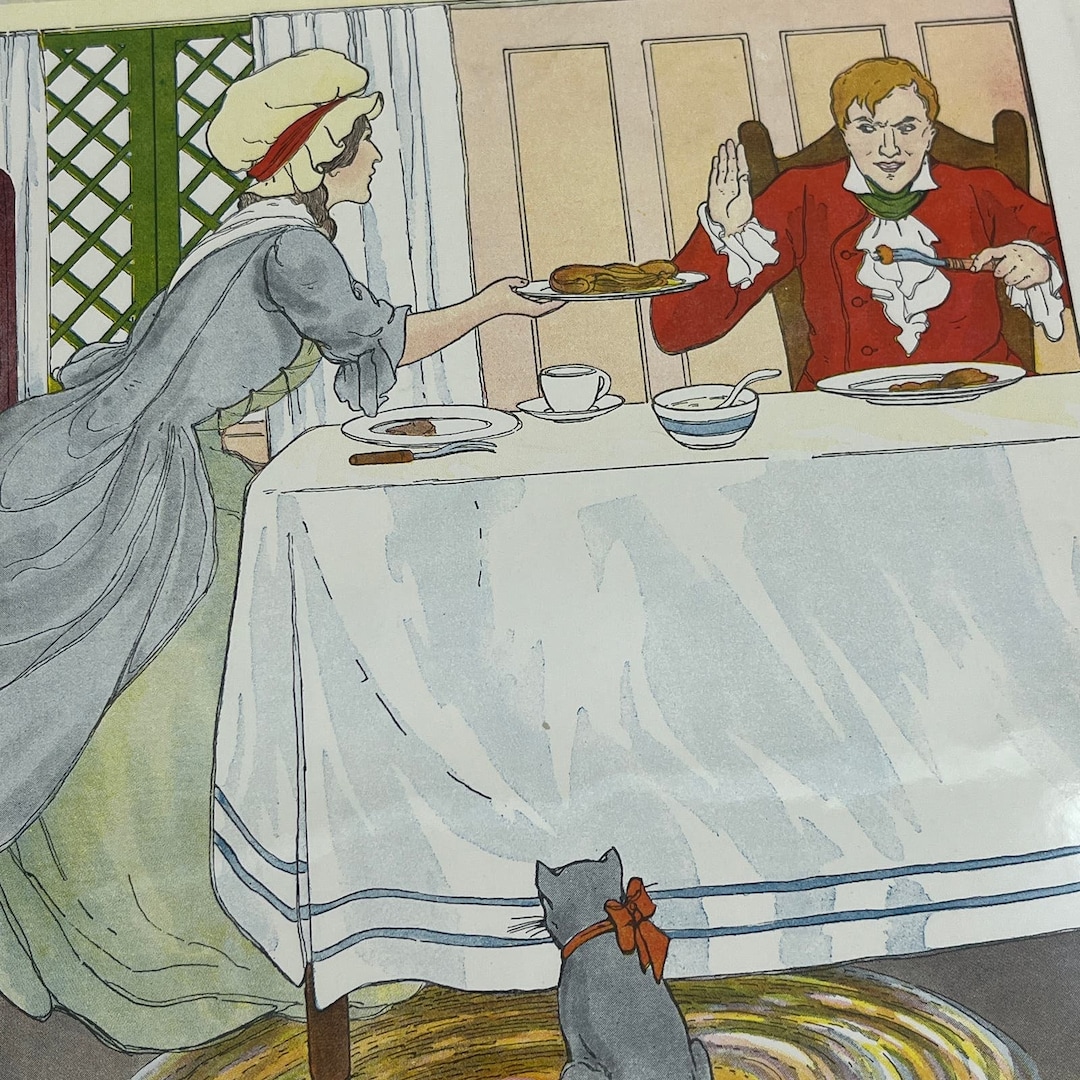 Jack Sprat Mother Goose Nursery Rhyme Vintage Print Blanche Fisher Wright FL6-9 - Etsy