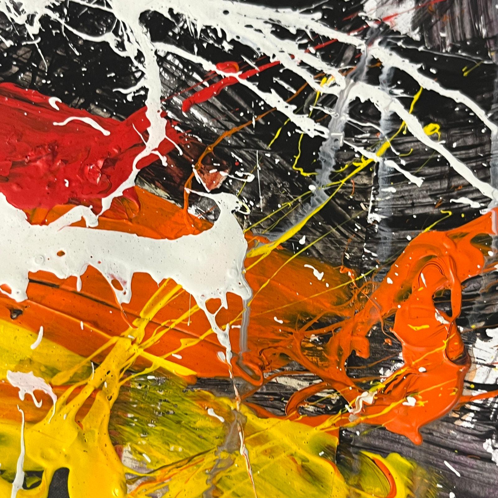 Original Mixed Media Abstract Art Painting 18x24 “1950s Apeco Copier Ad ...