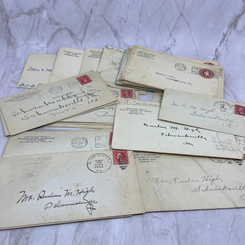 1920s Huge Lot Ruben M. High Schwenksville PA Postal Cover Envelopes ...