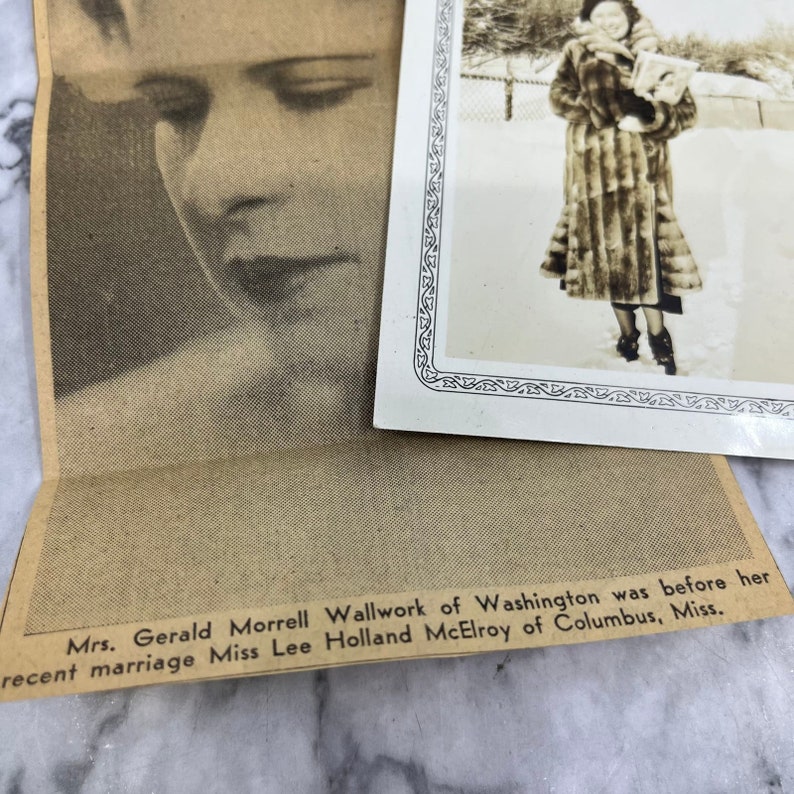 1934 Photo & Article Mrs Gerald Wallwork Lee Holland Mcelroy Columbus ...