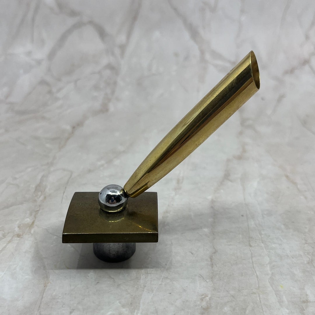 Vintage Brass Metal Funnel for Pen Holder Stand Set Office Desk ...