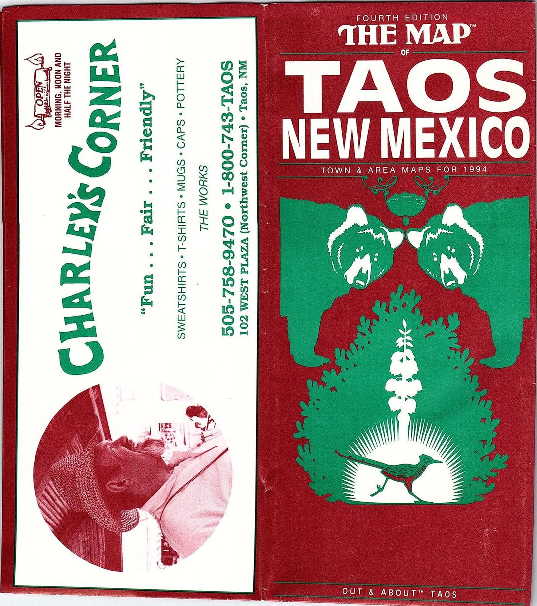 The Map of Taos NM 4th Edition Vintage Fold Out Travel Brochure TH2-TB1 ...