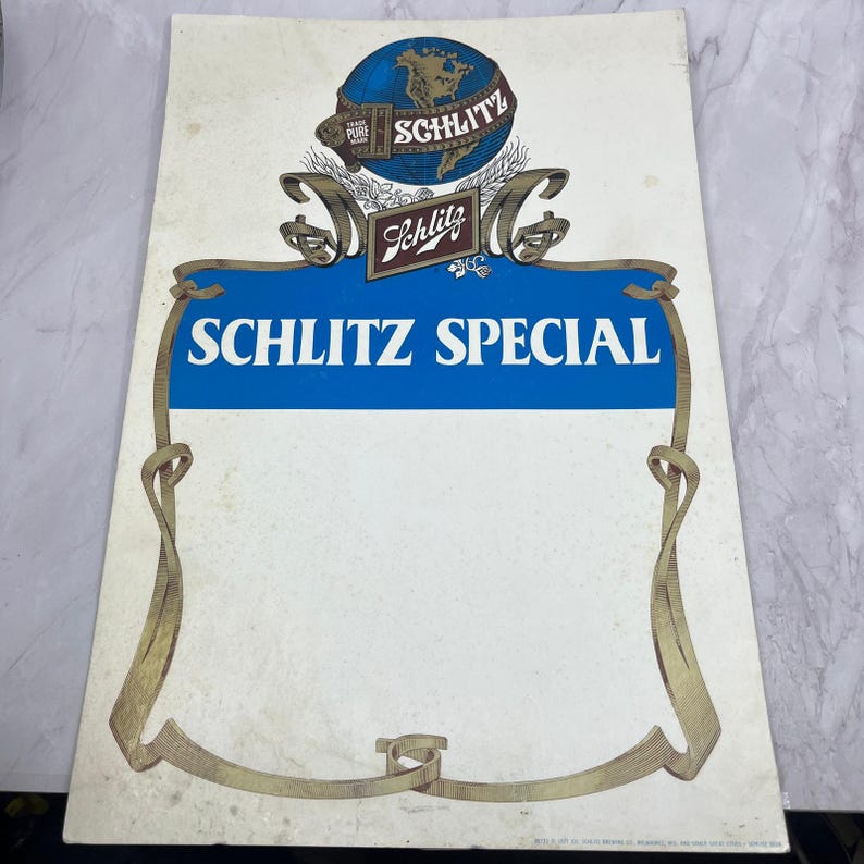1977 Schlitz Special Cardboard Bar Store Display Sign 12x18 FL1 - Etsy