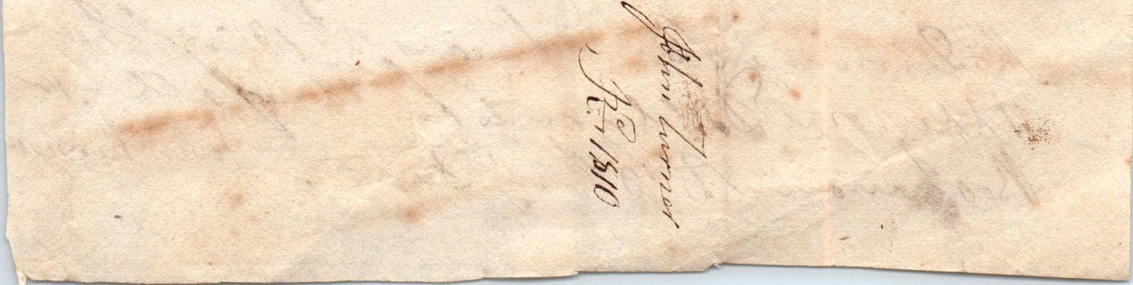 1810 Handwritten Letter Thomas Miller John Turner Dummerston VT AF2-A3 ...