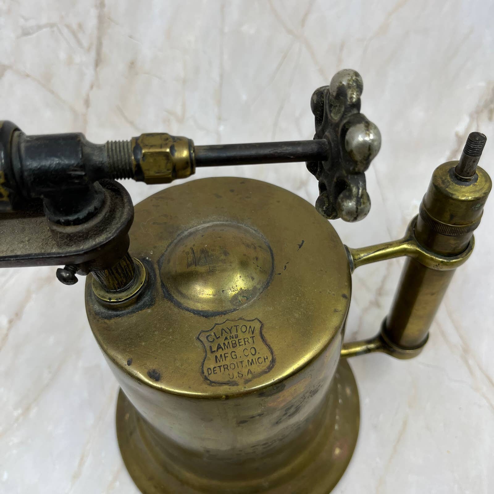 Antique Brass Clayton & Lambert Blow Torch Detroit Michigan Steampunk ...