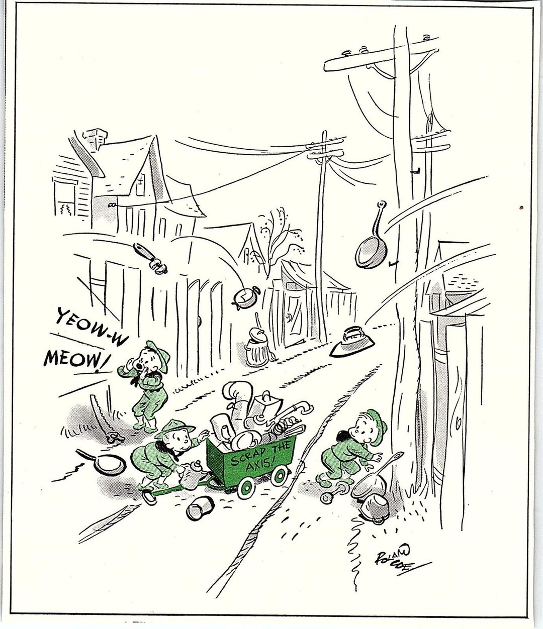 WWII Political Cartoon Scrap the Axis Poland Coe 1943 WWII Magazine Ad AG4-3 - Etsy