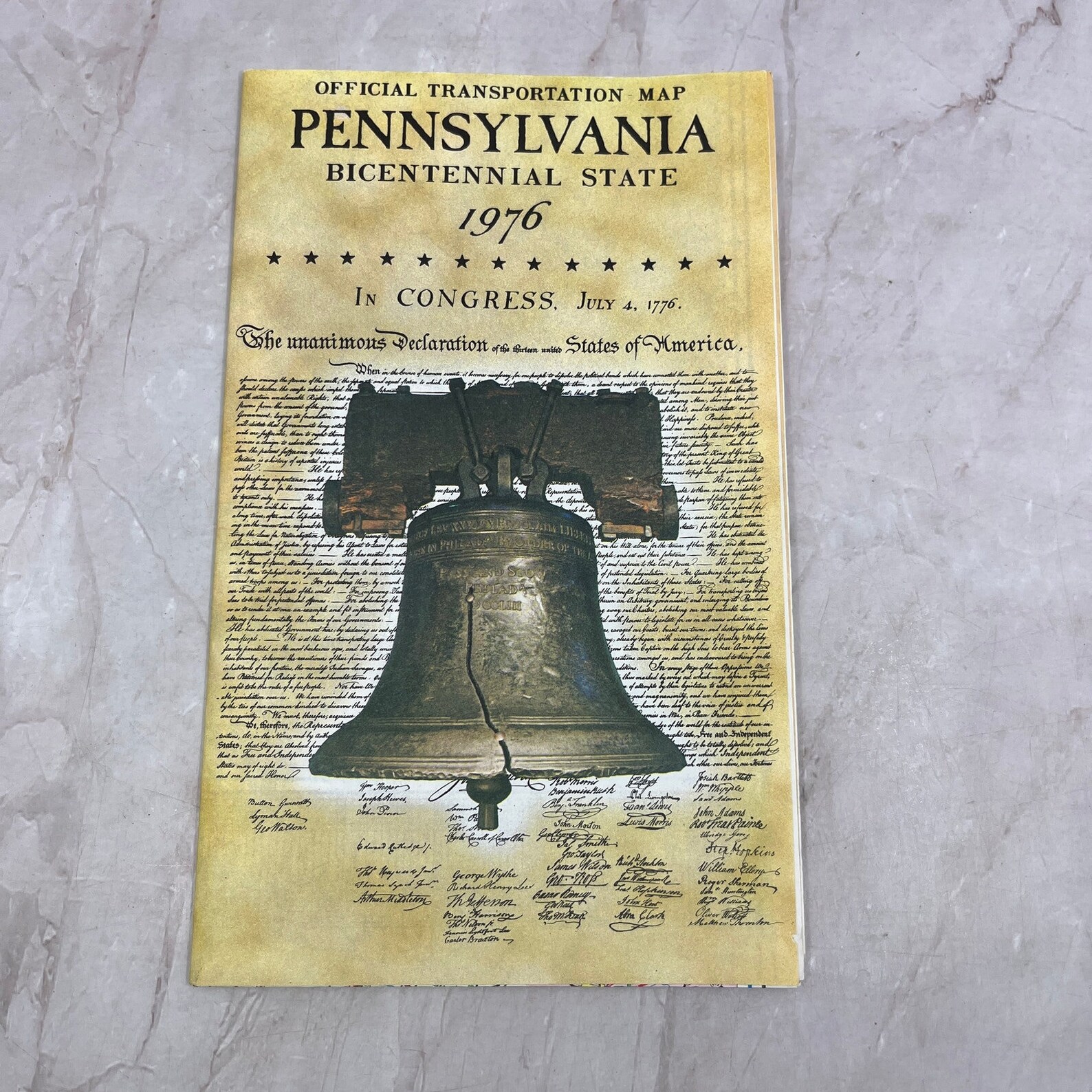 1976 Official Transportation Map Pennsylvania Bicentennial Site TH9-LX1 ...