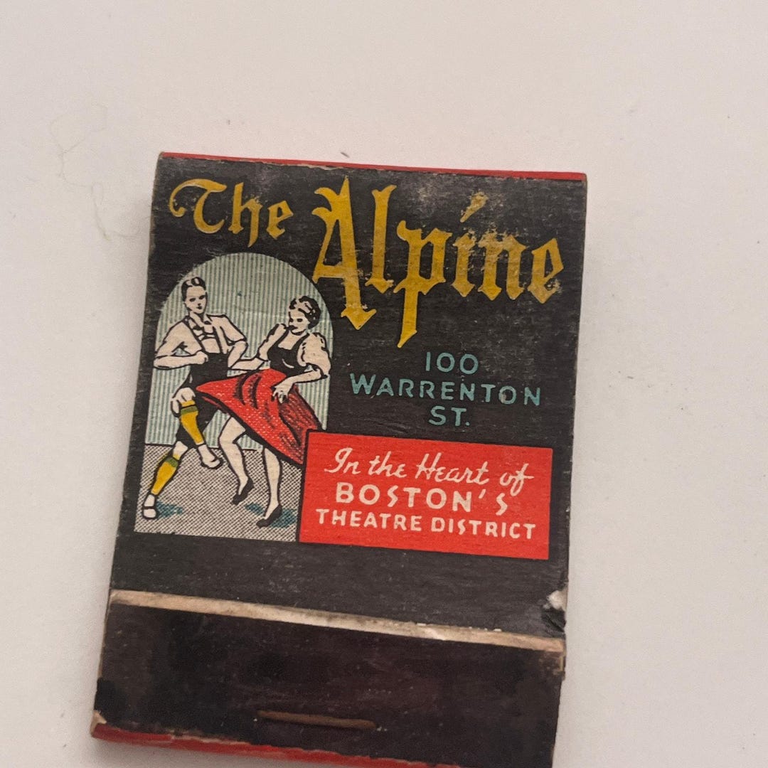 The Alpine - Boston's Famous Swiss Eating Place Matchbook Cover TB8-MB2 ...