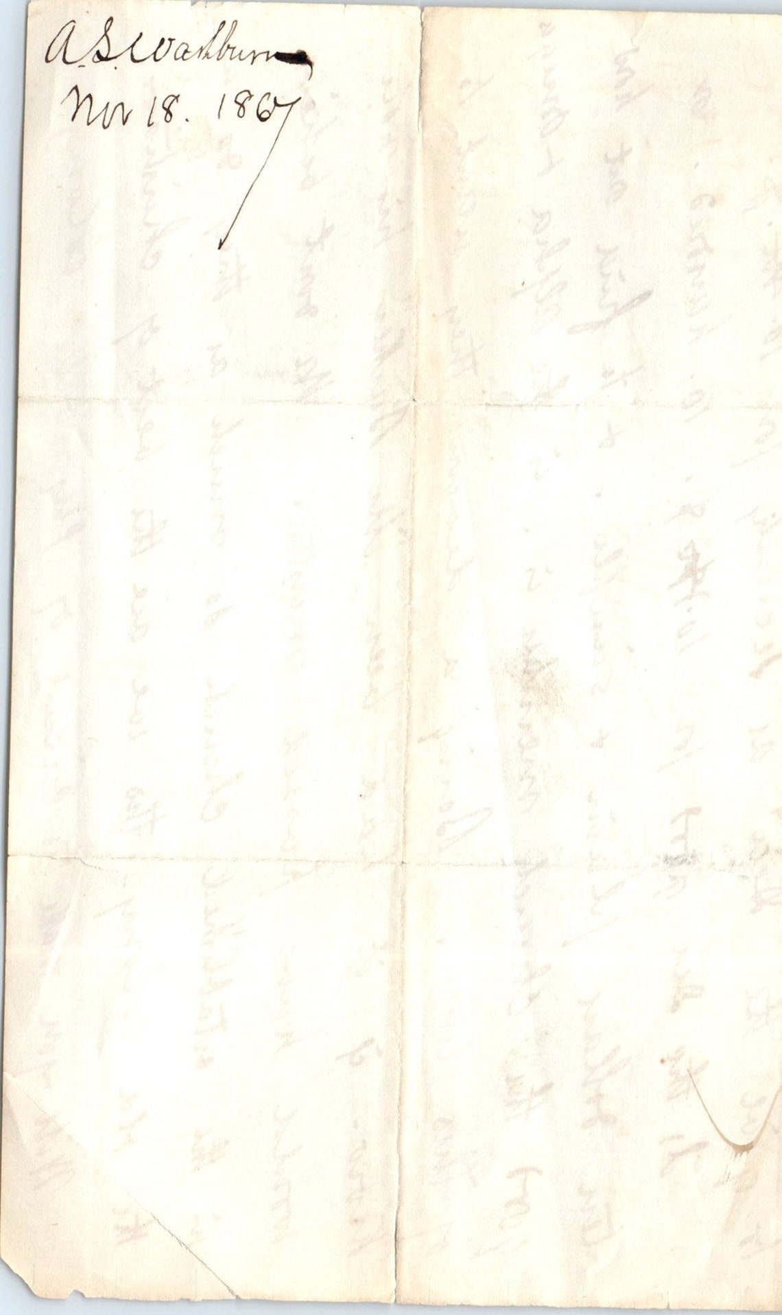 1867 Original Handwritten Letter A.S. Washburn D21 - Etsy
