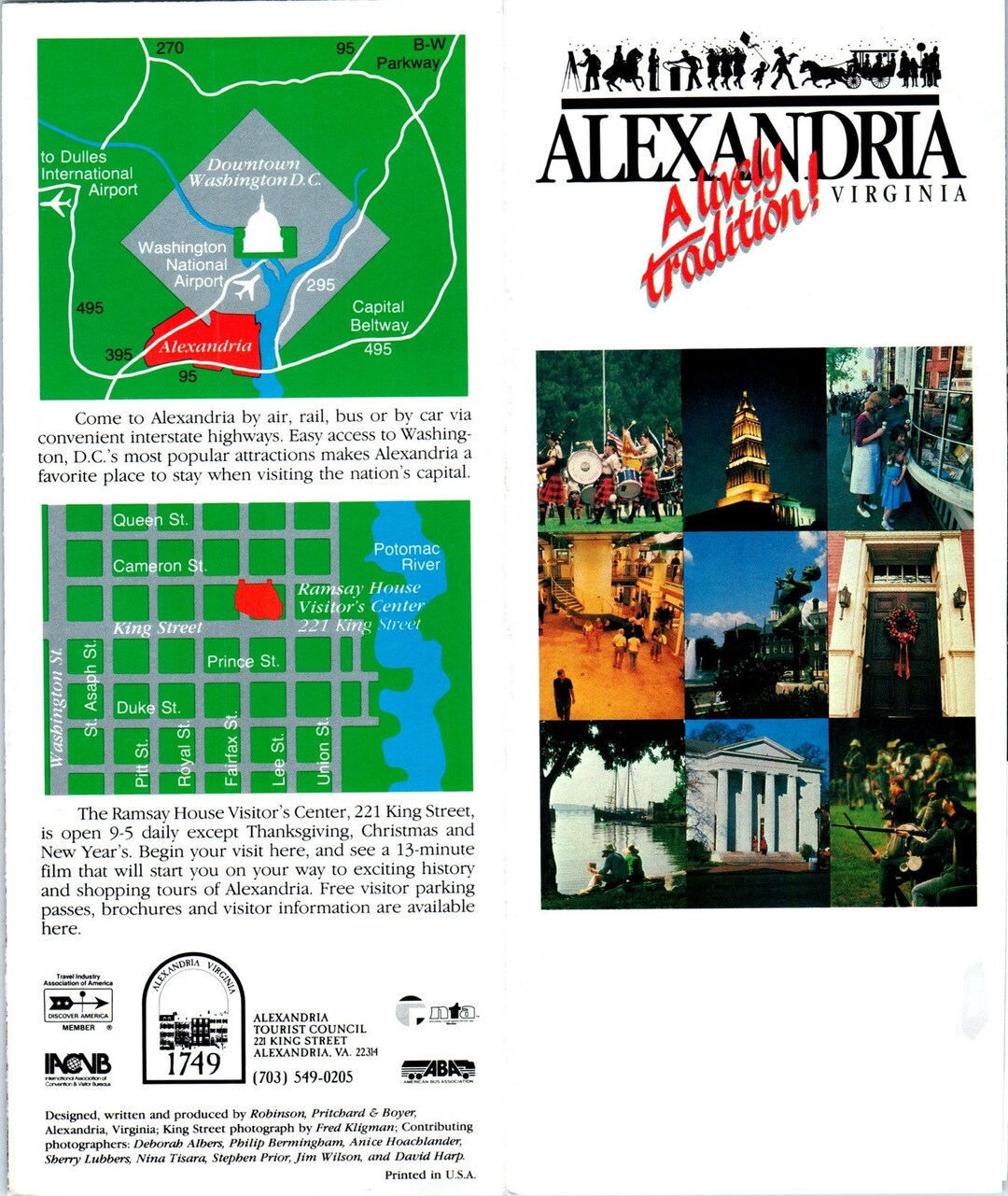 Vintage Alexandria Virginia a Lively Tradition Travel Brochure TF4-B2 ...