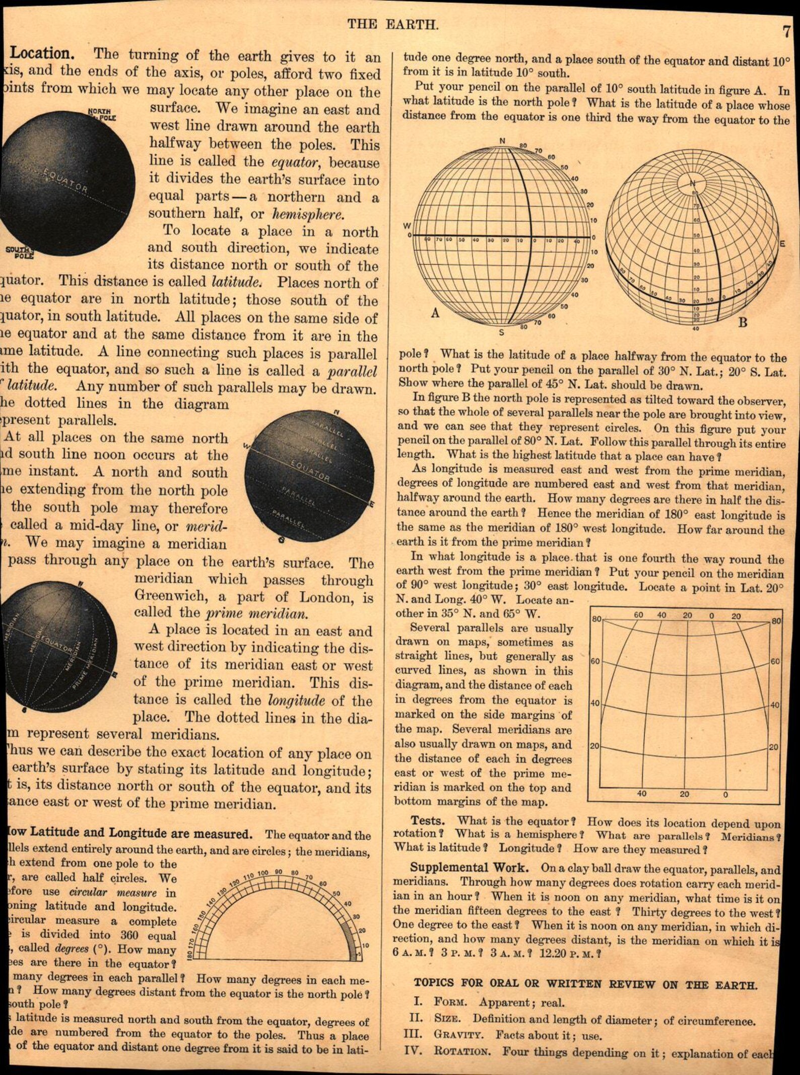 World Map Polar & Hemisphere Top Down View 1901 Map 8x11 V14-1 - Etsy