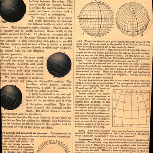 World Map Polar & Hemisphere Top Down View 1901 Map 8x11 V14-1 - Etsy