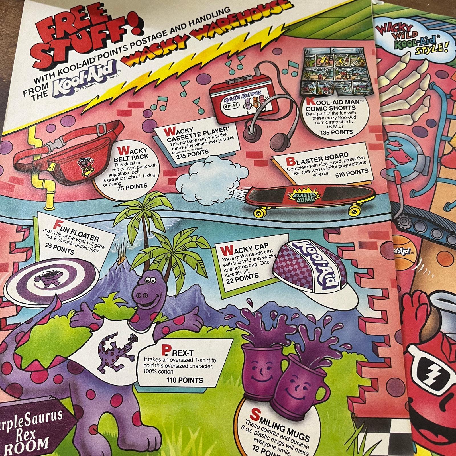 Kool-aid Points Wacky Warehouse Purplesaurus Rex Room 2 Page 1989 Ad ...
