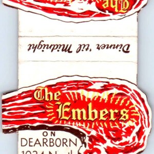 The Embers on Walton Prime Rib Chicago Die Cut Advertising Matchbook SA1-M2 - Etsy