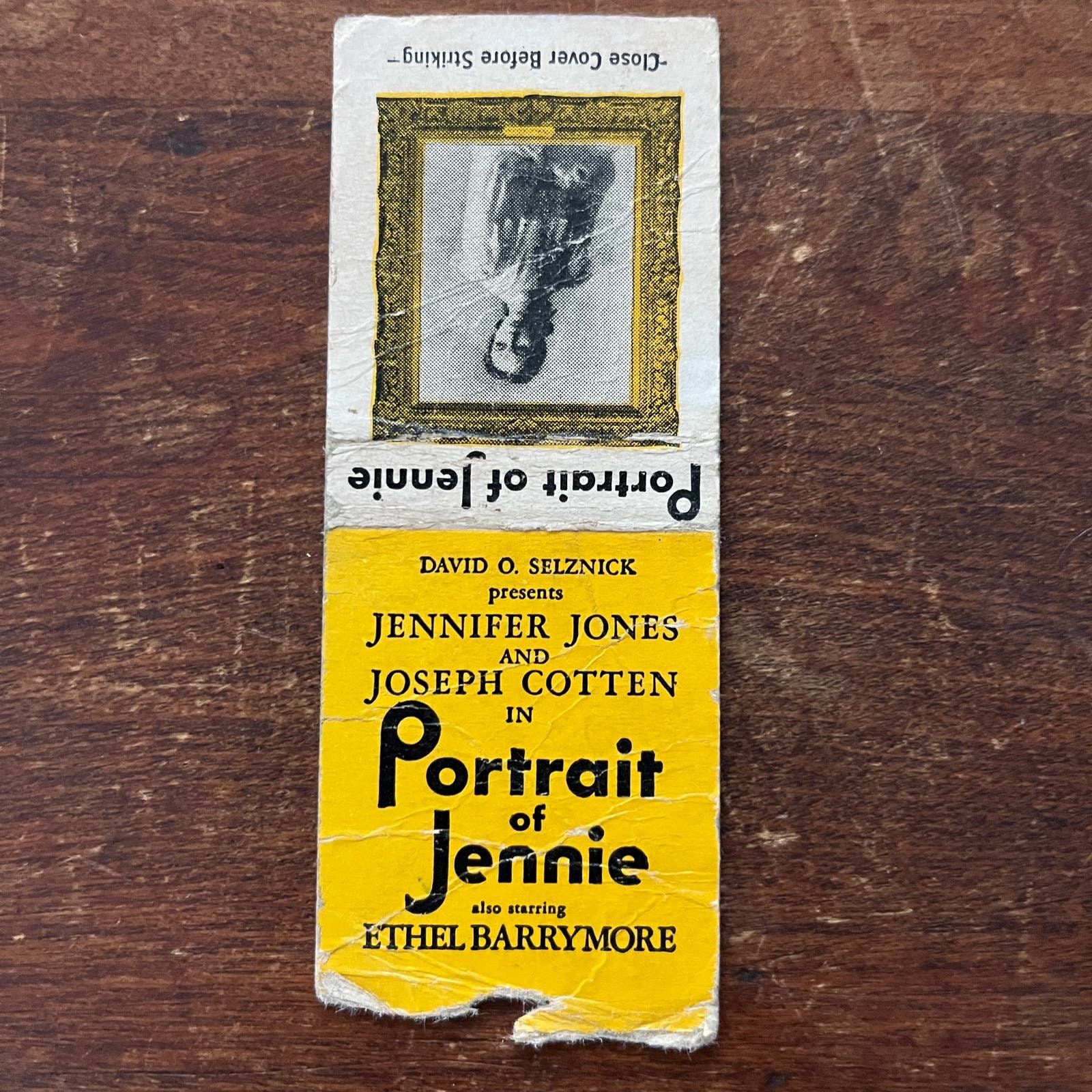 Portrait of Jennie Jennifer Jones Advertising Matchbook Cover SB3-M1 - Etsy