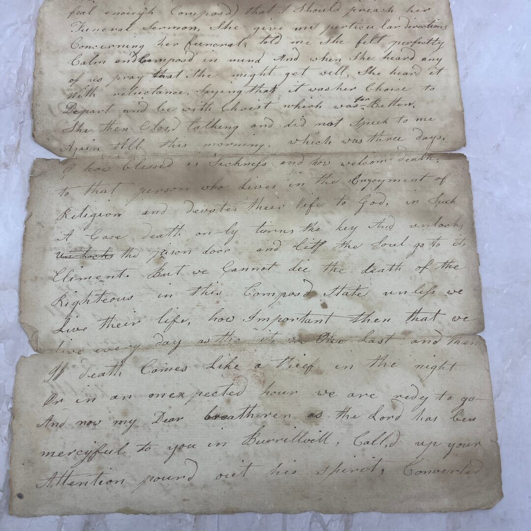 C1830 Handwritten Funeral Document Burrillville Rhode Island AE6 - Etsy
