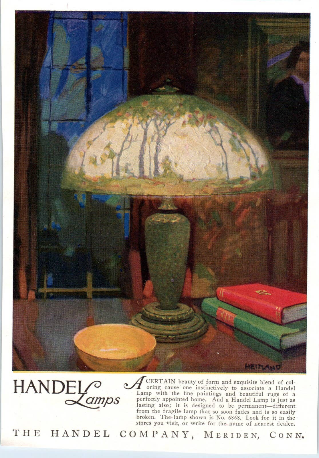 Handel Lamps the Handel Company Meriden Conn 1921 Original Ad TJ7-L - Etsy