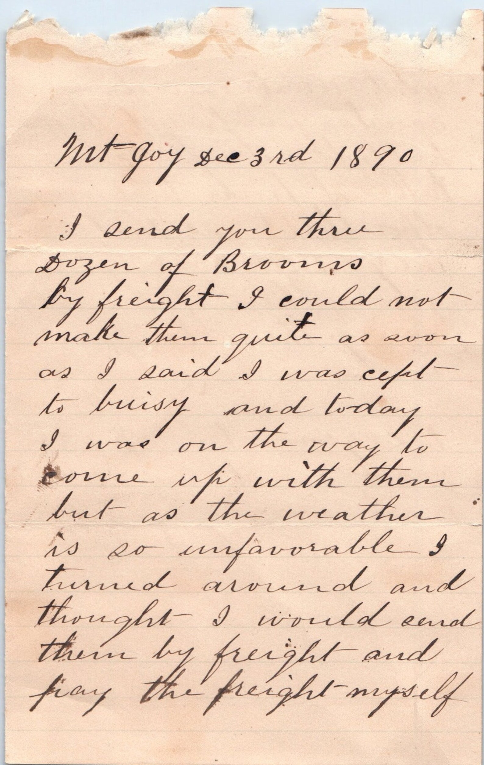 1890 Original Handwritten Letter Mt. Joy PA Henry E. Longenecker D18 - Etsy