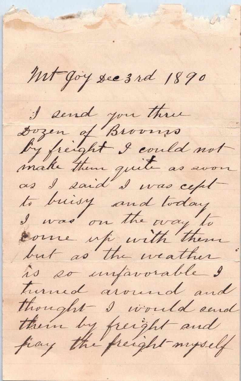 1890 Original Handwritten Letter Mt. Joy PA Henry E. Longenecker D18 - Etsy