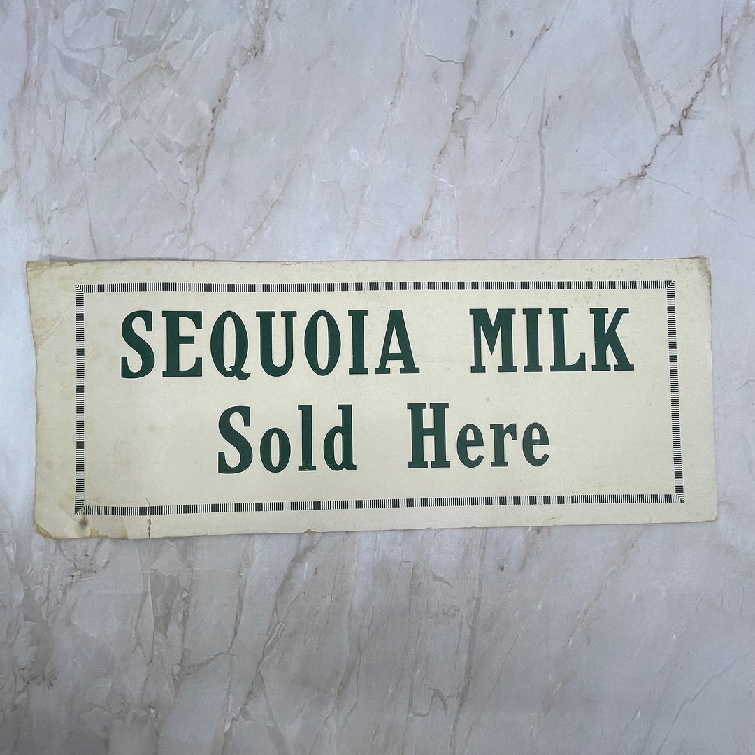 Vintage Sequoia Brand Milk Sold Here Cardboard Sign 5x13 List FL6-1 - Etsy