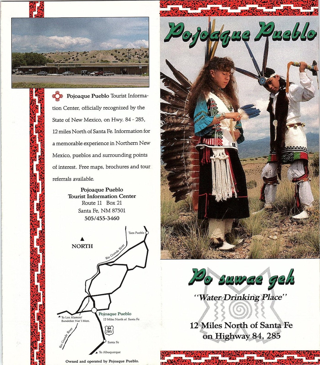Pojoaque Pueblo Santa Fe New Mexico Vintage Fold Out Travel Brochure ...