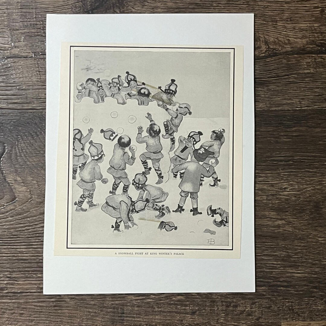 A Snowball Fight at King Winter's Palace Antique - 6x7 Art Print V2 - Etsy