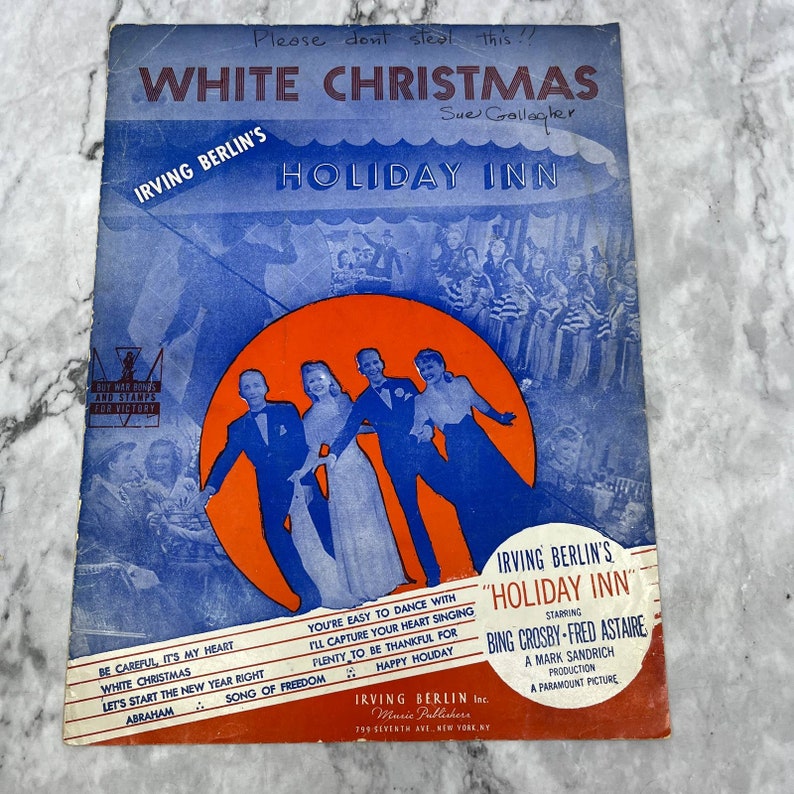 White Christmas Irving Berlin Bing Crosby Fred Astaire 1942 Sheet Music TK2-SM3 - Etsy Australia