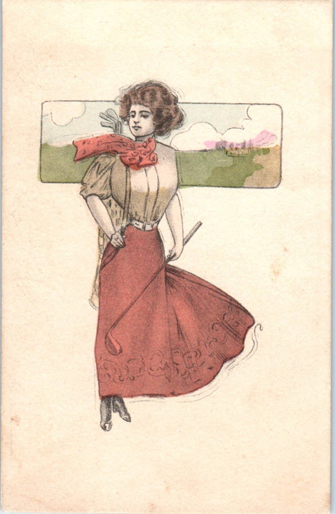 Victorian Woman Golfer Golf 1910 Original Postcard TK1-23 - Etsy