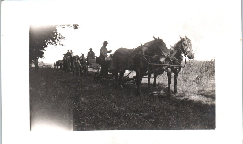Caravan of Men in Horse Drawn Buggies C1910 RPPC Postcard AB9 - Etsy