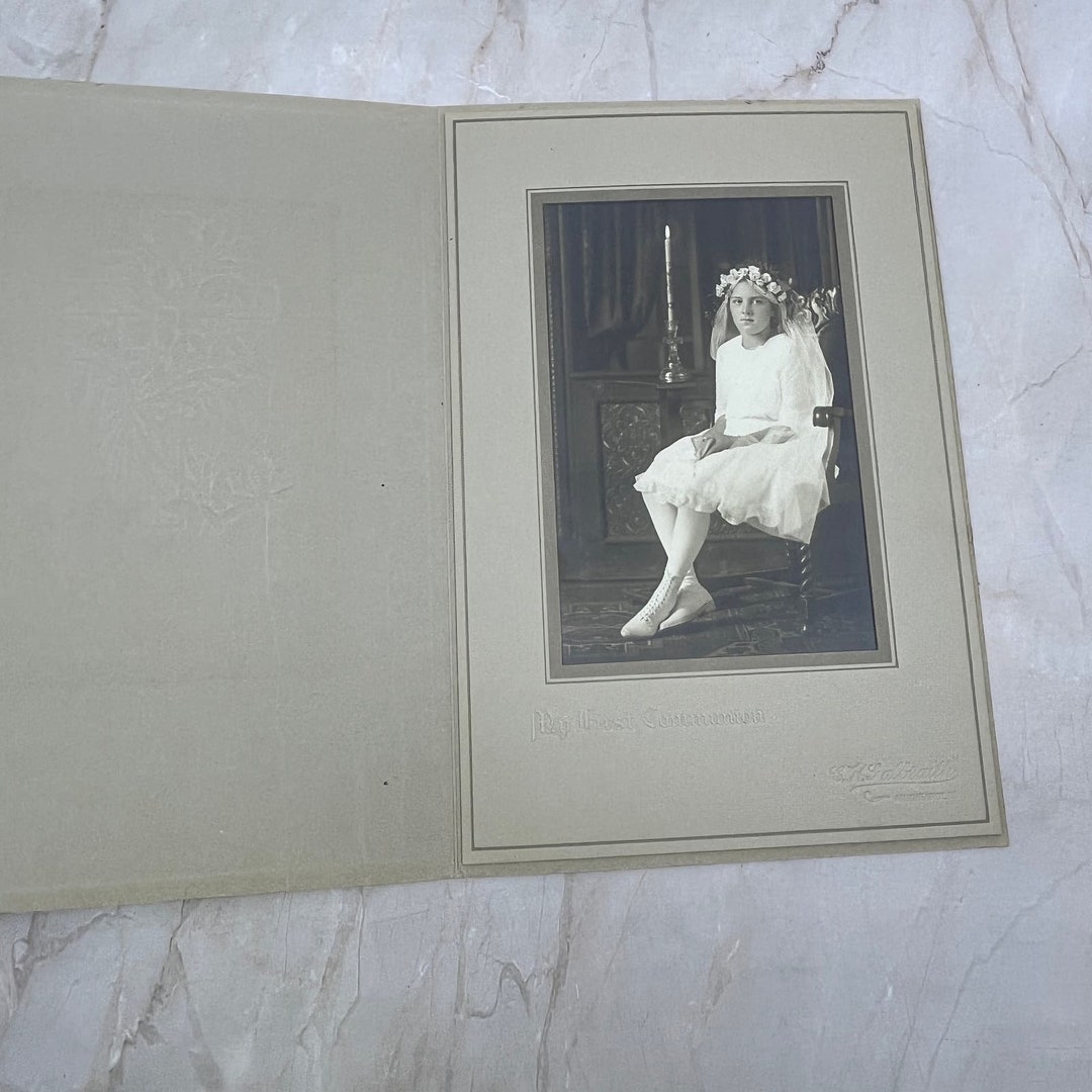 Antique First Communion Cabinet Card C.H. Galbraith Minneapolis MN TI8 ...