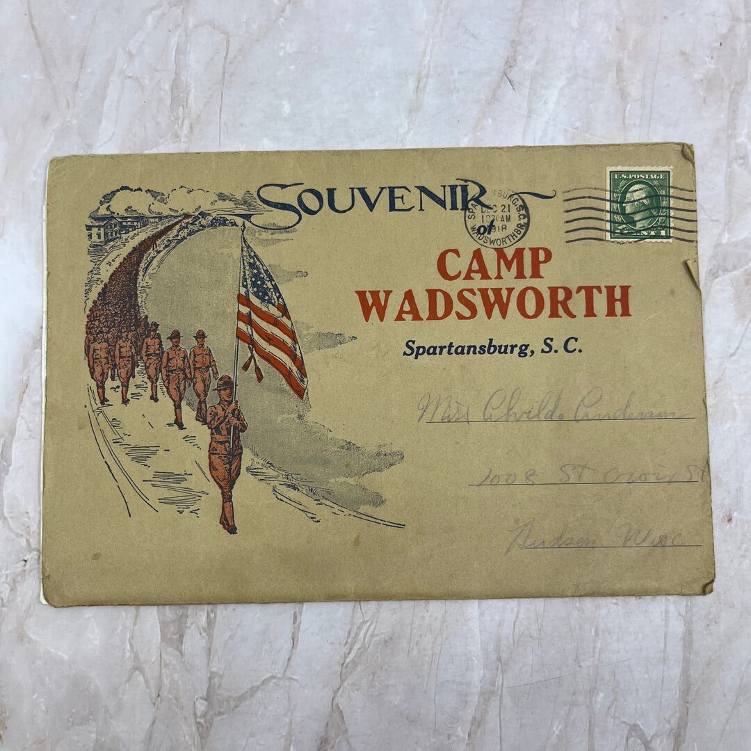 1918 WWI Camp Wadsworth Spartanburg SC Souvenir Photo Book TI8-S5 - Etsy