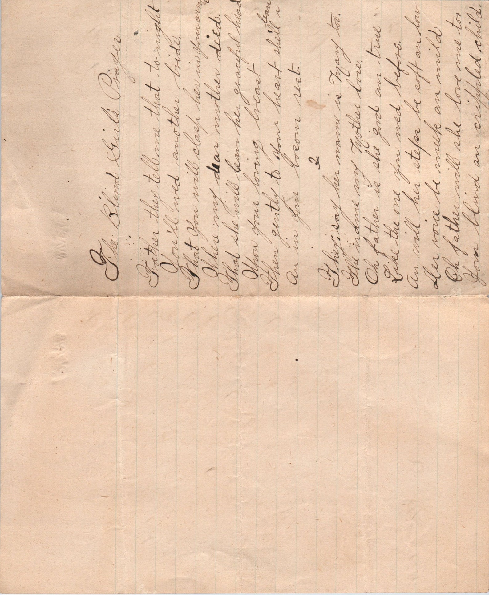 1870s Handwritten Poem - the Blind Girl's Prayer L.M. Welk D21 - Etsy