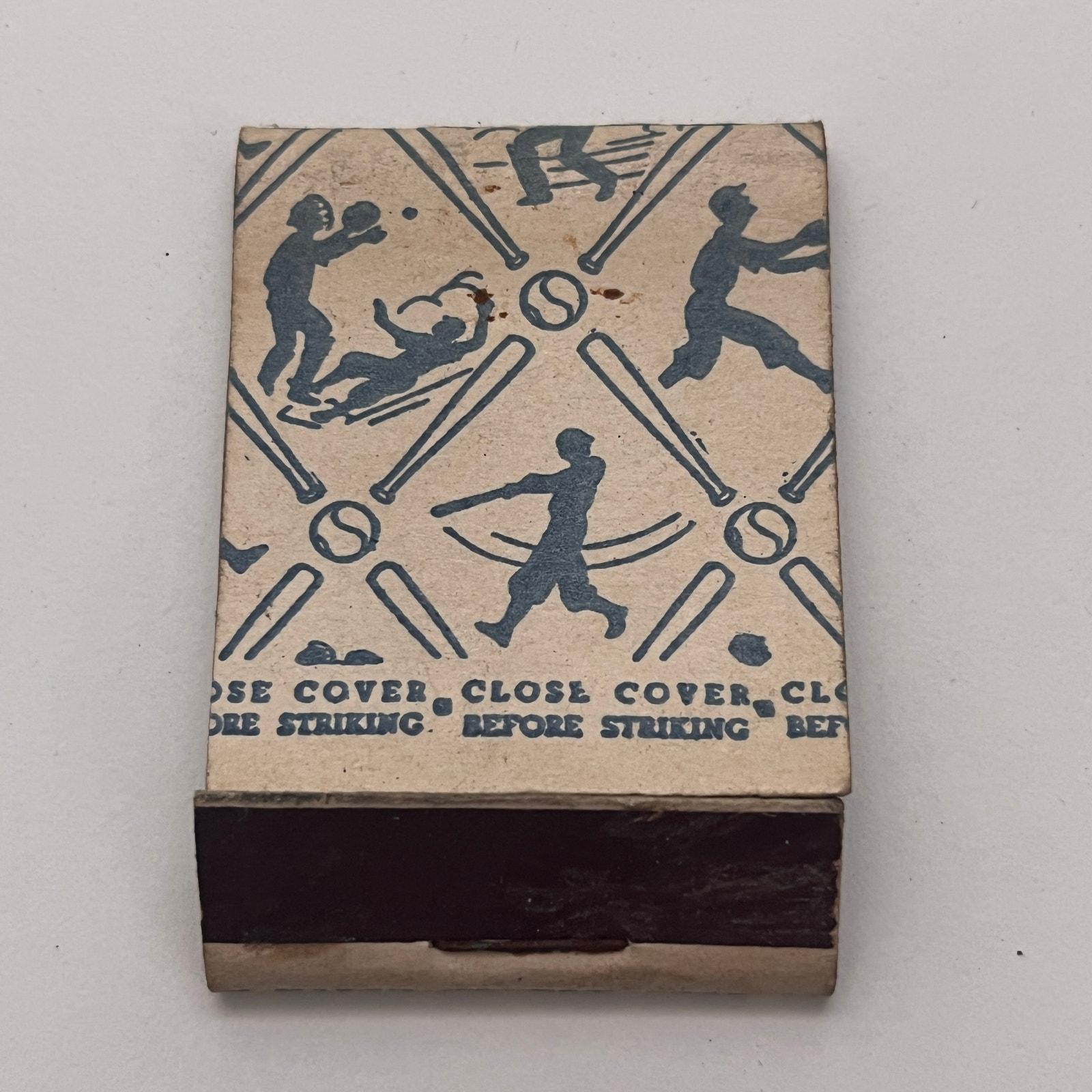Baseball Players Silhouette Lion Match Co Vintage Matchbook Cover TB8 ...