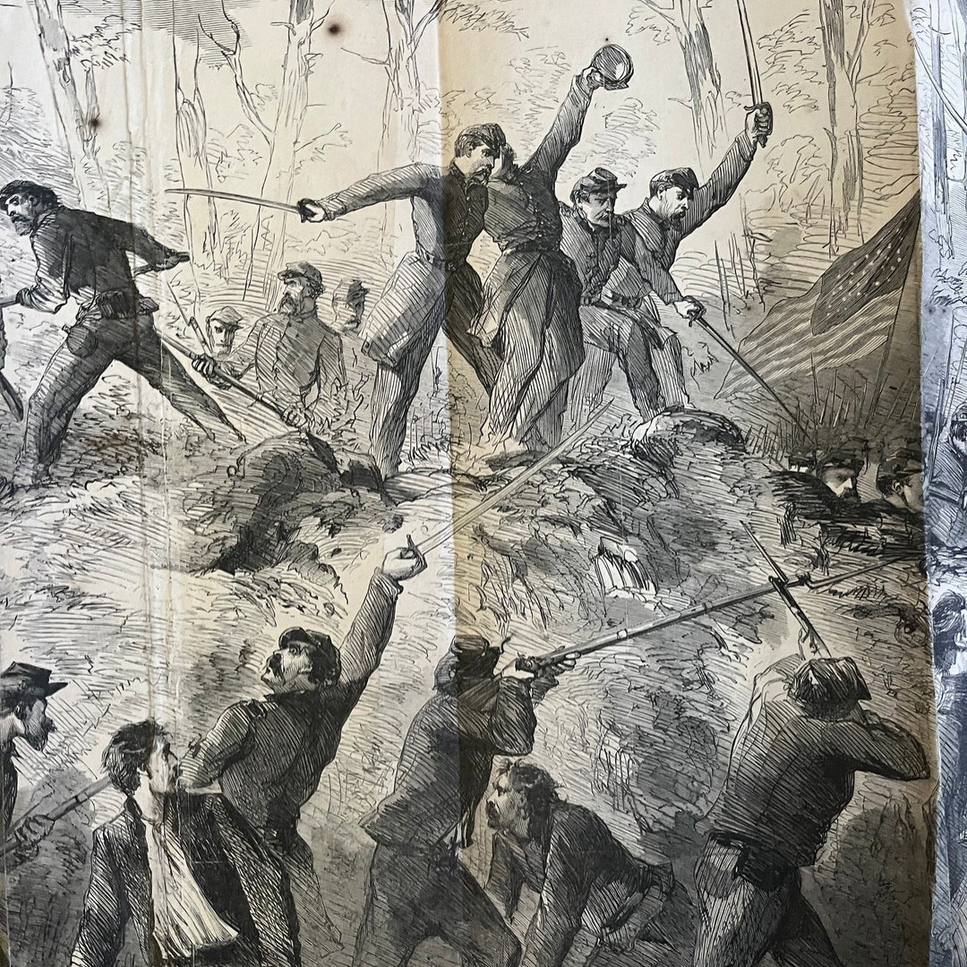 Battle of Frog Gap, South Mountain Original 1863 Civil War Engraving ...