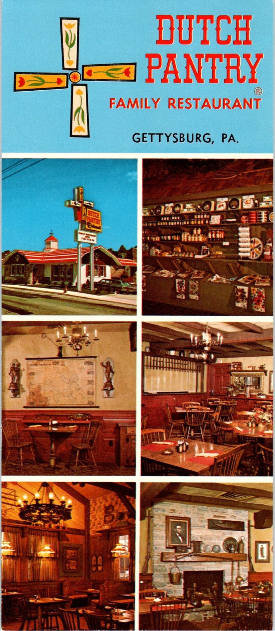 1970s Dutch Pantry Family Restaurant Gettysburg PA Large Postcard TF4 ...