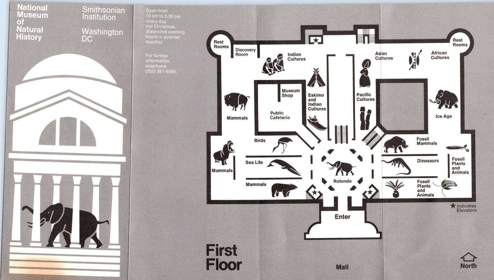1970s Museum of Natural History Smithsonian Washington DC Map Brochure ...