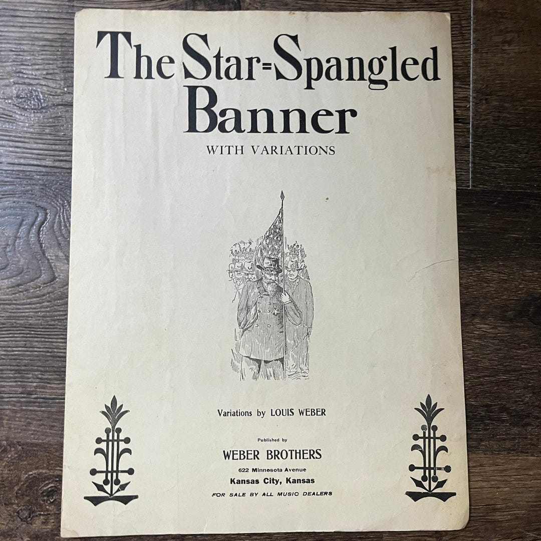 The Star Spangled Banner Louis Weber 1914 Sheet Music V13 - Etsy