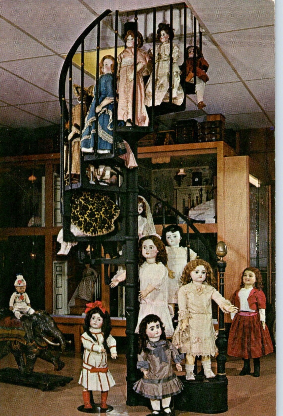 Mary Merritt's Doll Museum French Circular Staircase Original Postcard ...