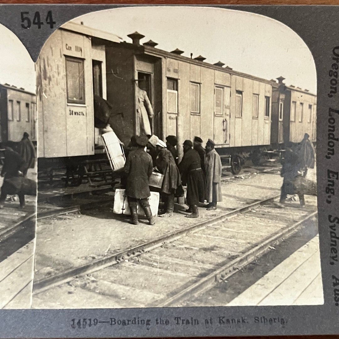 Boarding the Train at Kansk Siberia Antique Stereoview Card TJ9-V2 - Etsy