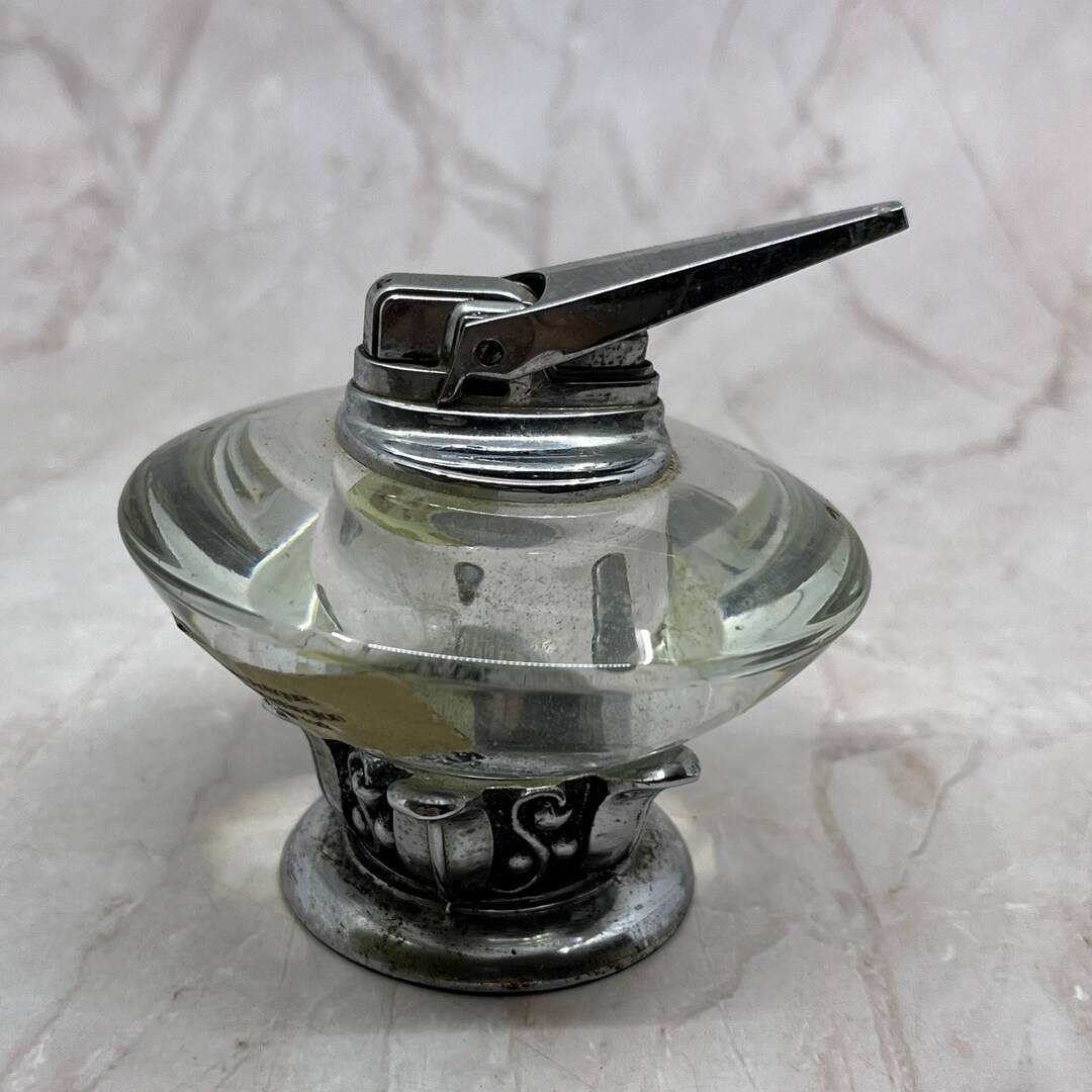 Vintage Art Deco Ronson Glass and Chrome Nordic Table Lighter TL27 - Etsy