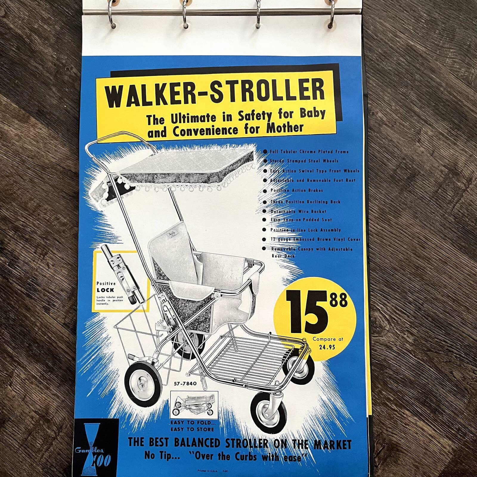 1960 Walker Stroller Gambles 100 Retail Store Display Advertising ...