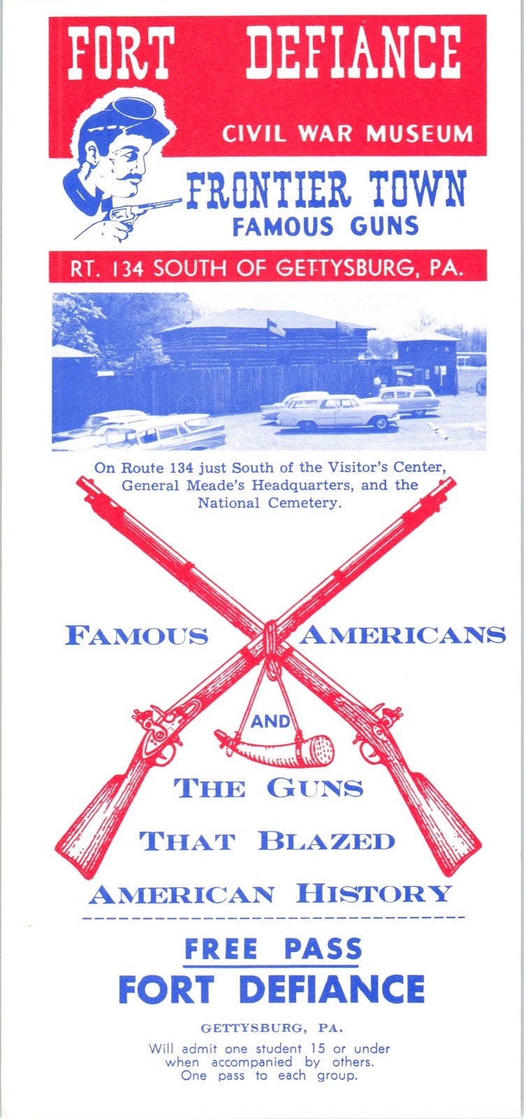 1970s Fort Defiance Civil War Museum Gettysburg PA Promo Leaflet TF4-BB ...