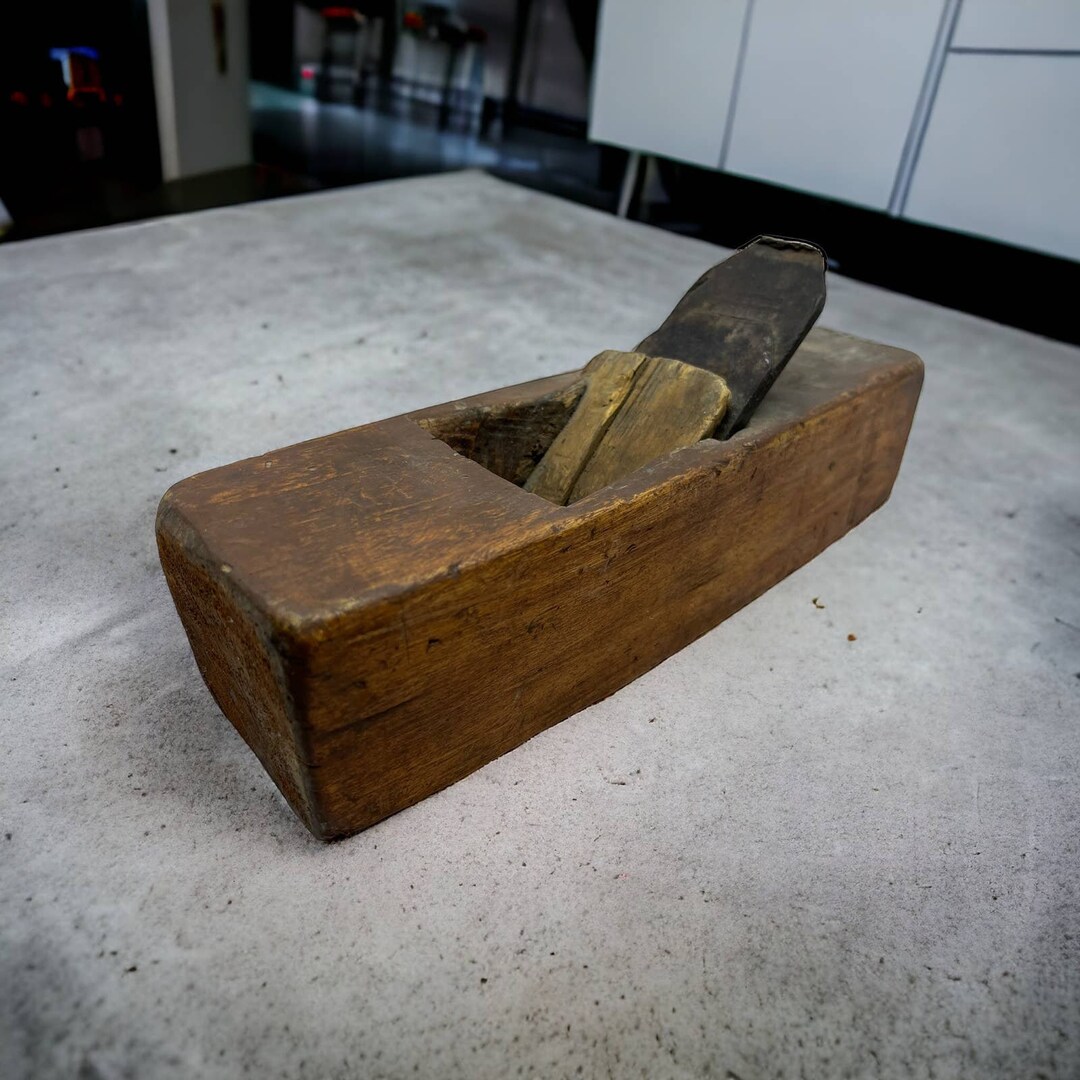 Primitive Handmade Wood Coffin Block Plane Carpenter Woodworking 11 TI7 ...