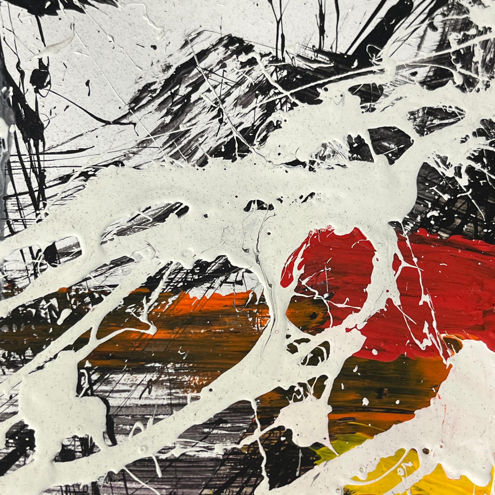 Original Mixed Media Abstract Art Painting 18x24 “1950s Apeco Copier Ad ...